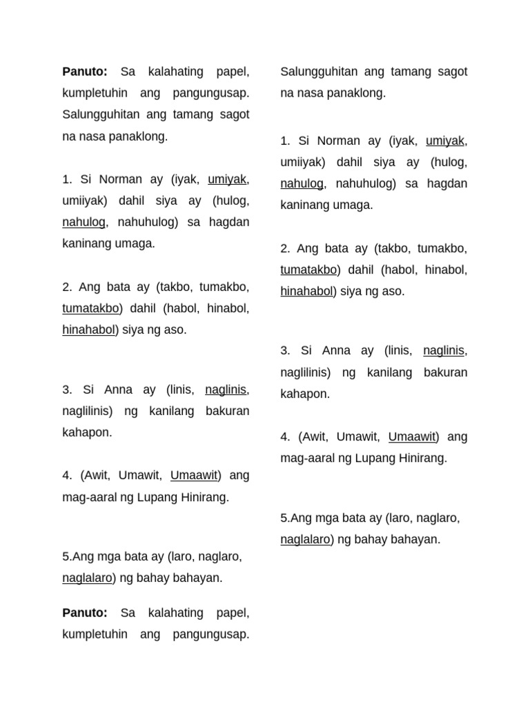 Filipino Activity 1 | PDF