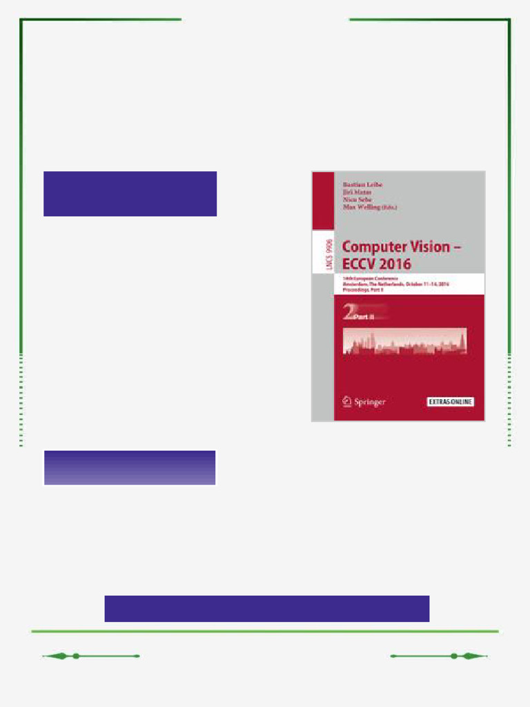 Computer Vision ECCV 2016 14th European Conference Amsterdam The ...