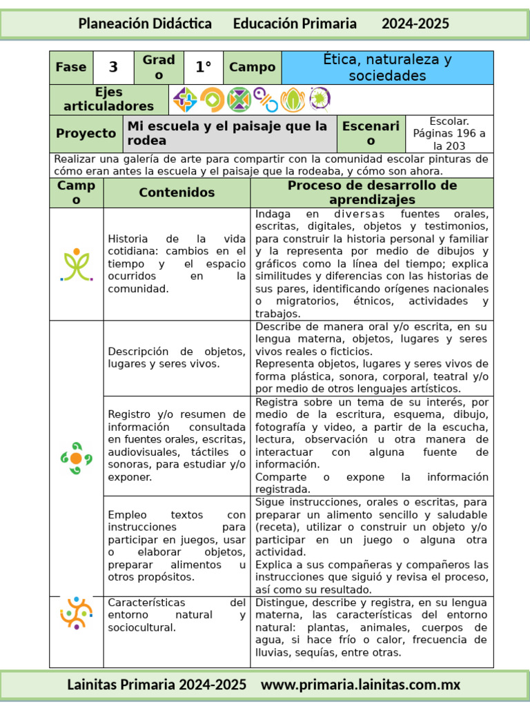 1er Grado Febrero - 06 Mi escuela y el paisaje que la rodea (2024-2025) | PDF | Escuelas | Paisaje