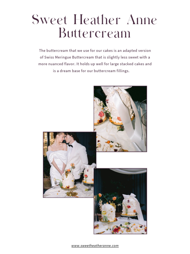 Sweet Heather Anne Buttercream Recipe | PDF | Meringue | Cakes