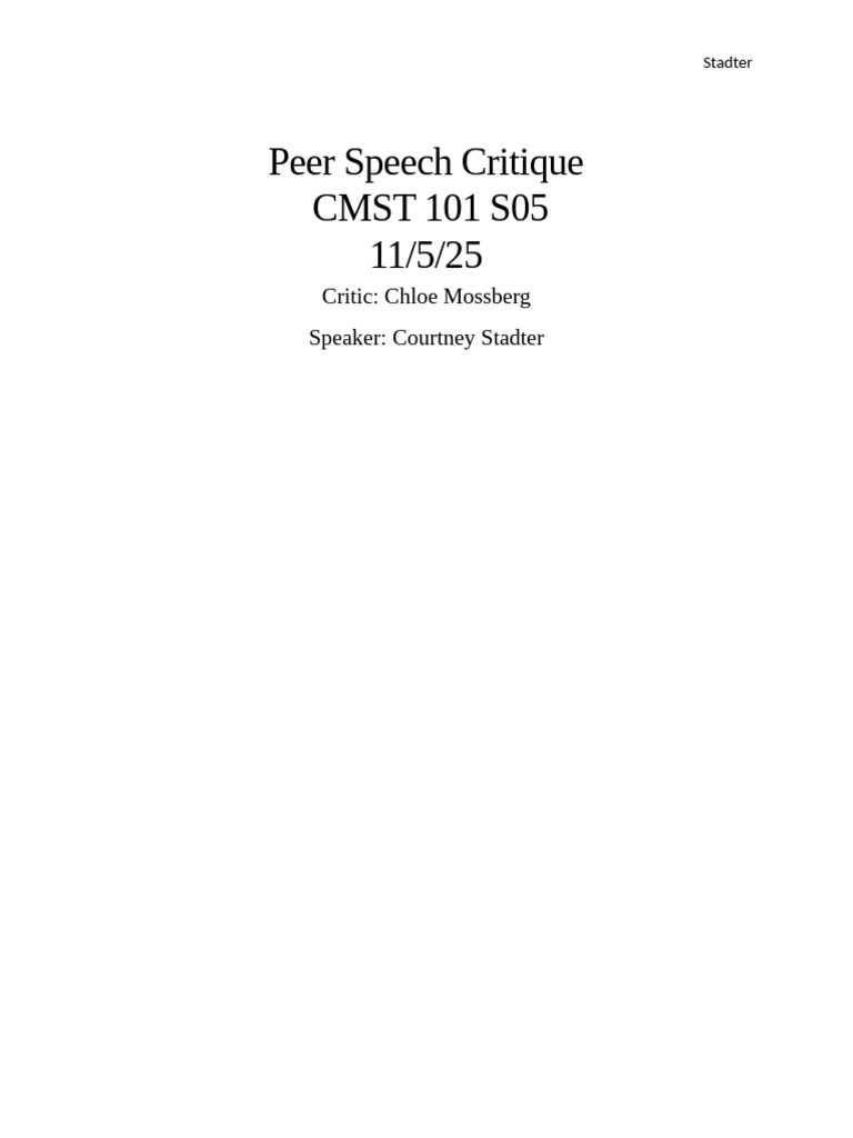 Peer Critique Draft | PDF | Psychological Concepts | Human Communication
