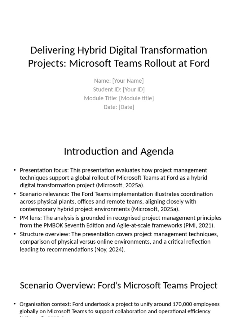 Hybrid Project Management Presentation | PDF | Agile Software Development | Project Management