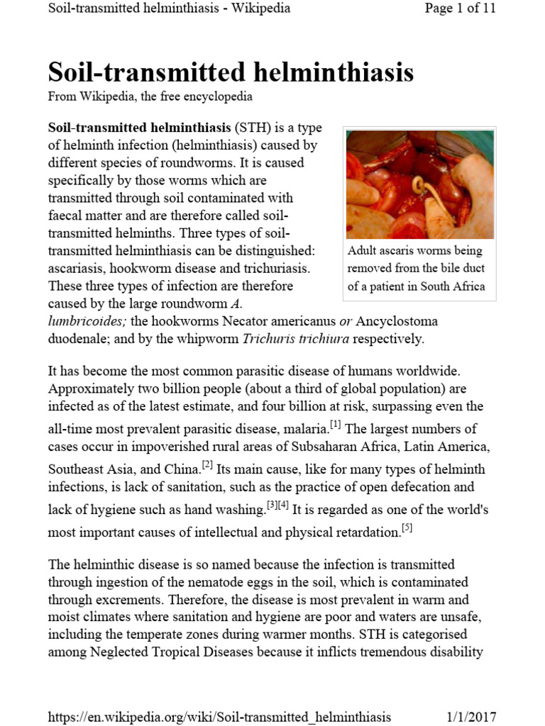 Soil-Transmitted Helminthiasis-2017 - PDF Room | PDF | Microbiology ...