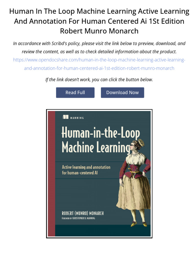 Human In The Loop Machine Learning Active Learning and Annotation for ...