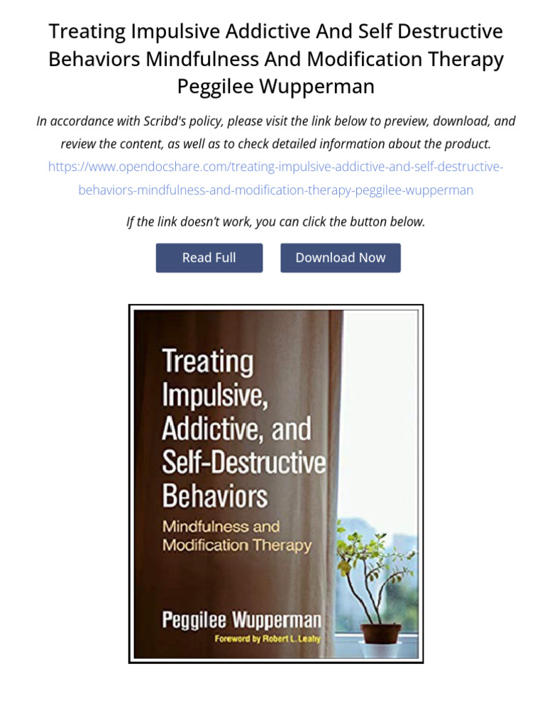 Treating Impulsive Addictive and Self Destructive Behaviors Mindfulness ...
