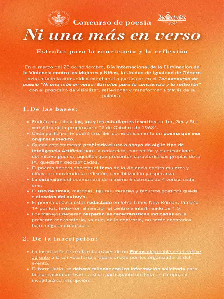Convocatoria Ni Una Mas en Verso_20251122_150940_0000 | PDF | Poesía