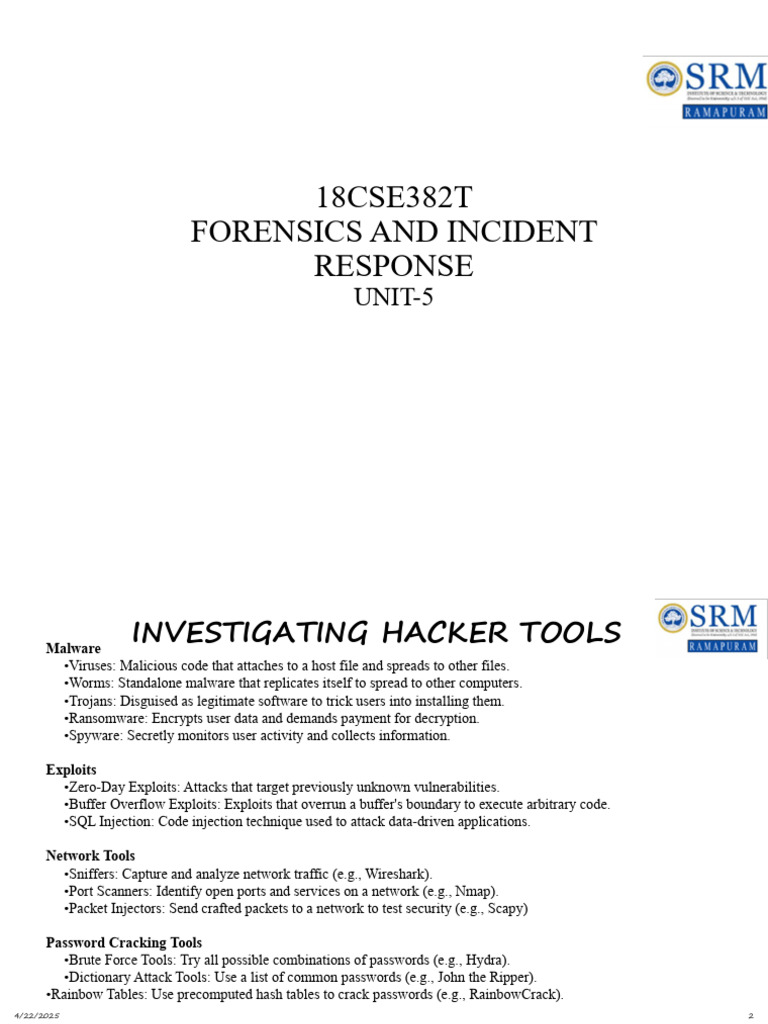 forensics unit 5 | PDF | Malware | Software Testing