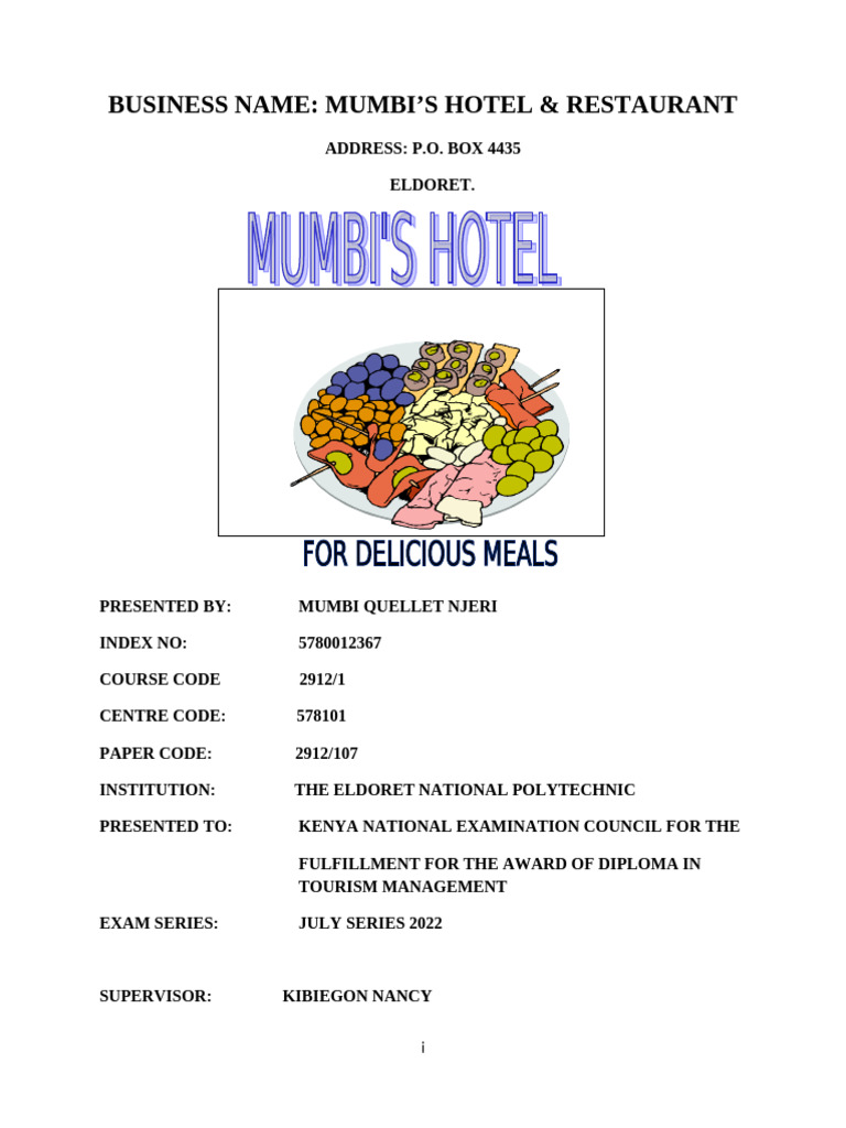 mumbi's business plan | PDF | Employment | Restaurants