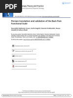 Back Pain Functional Scale Overview | PDF