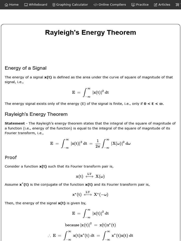 Rayleigh's Energy Theorem | PDF | Graph Theory | Combinatorics