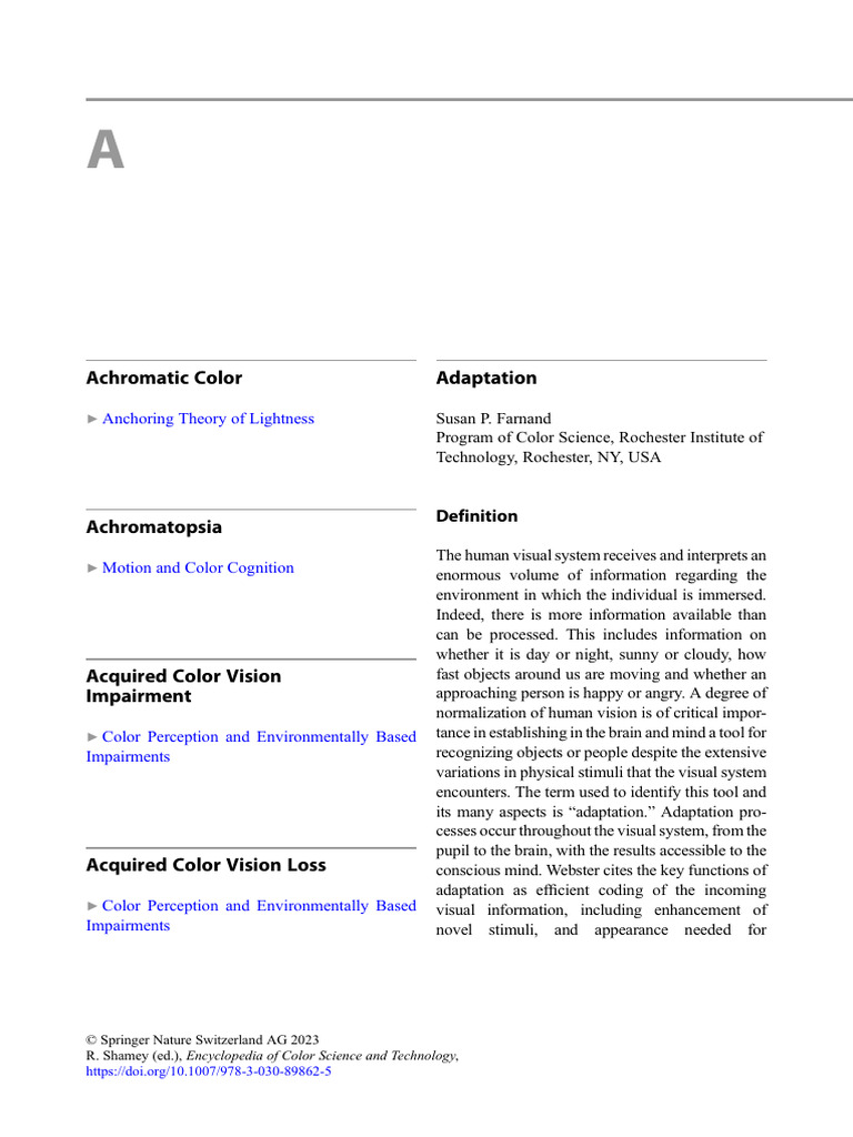 Achromatic Color Adaptation: Anchoring Theory of Lightness | PDF ...