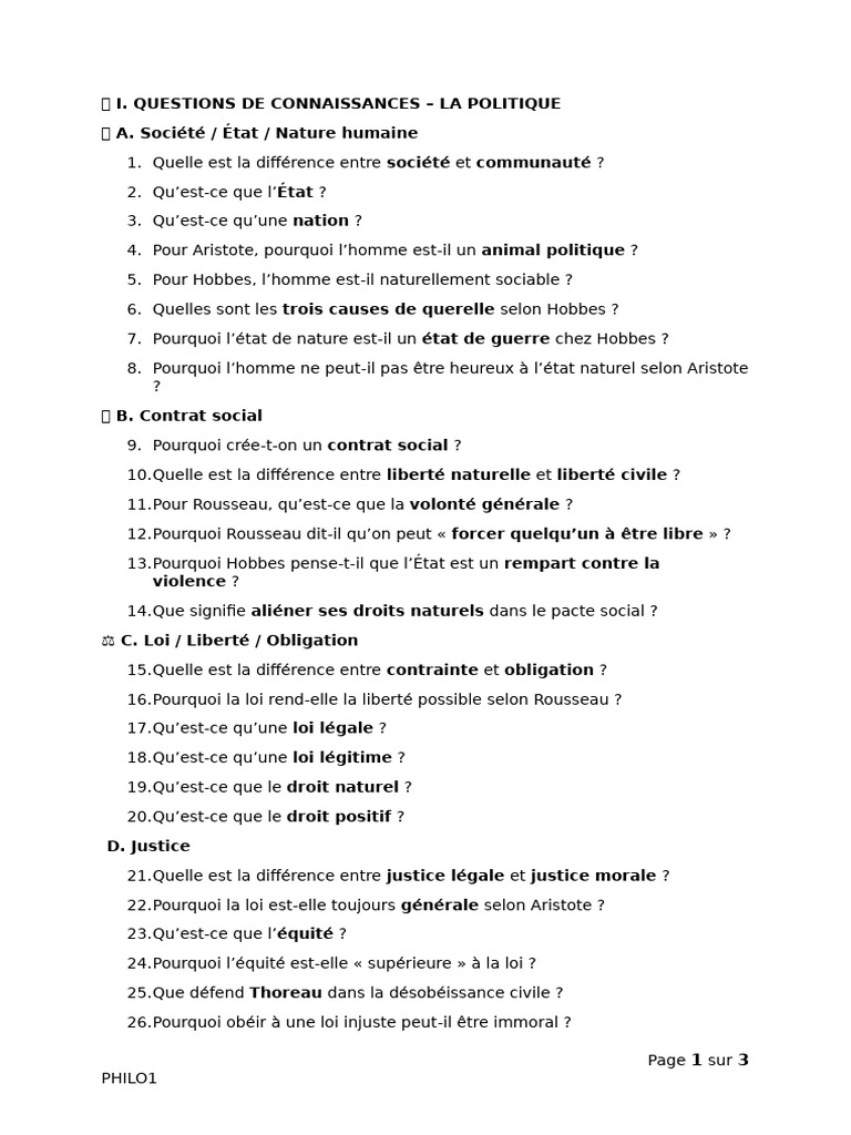 Questions clés sur politique et art | PDF | Justice | Crime et violence