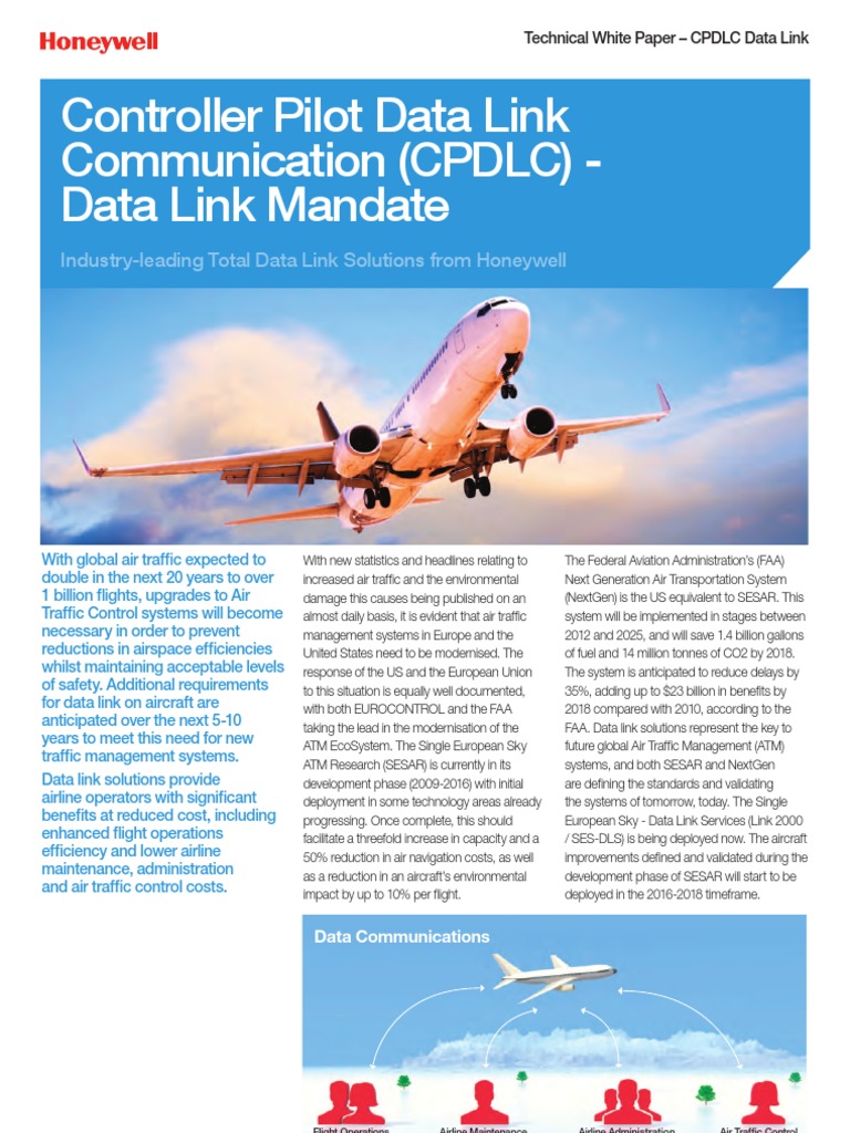 CPDLC Data Link | PDF | Air Traffic Control | Federal Aviation Administration