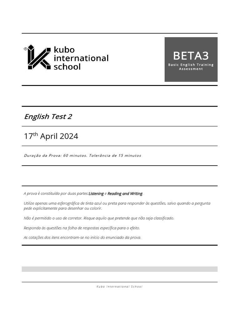 Test 2_Movers 1 2024 | PDF