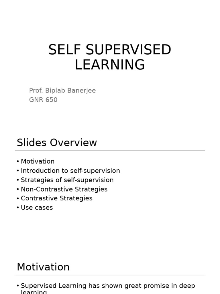 Self-Supervised Learning Strategies | PDF | Applied Mathematics ...