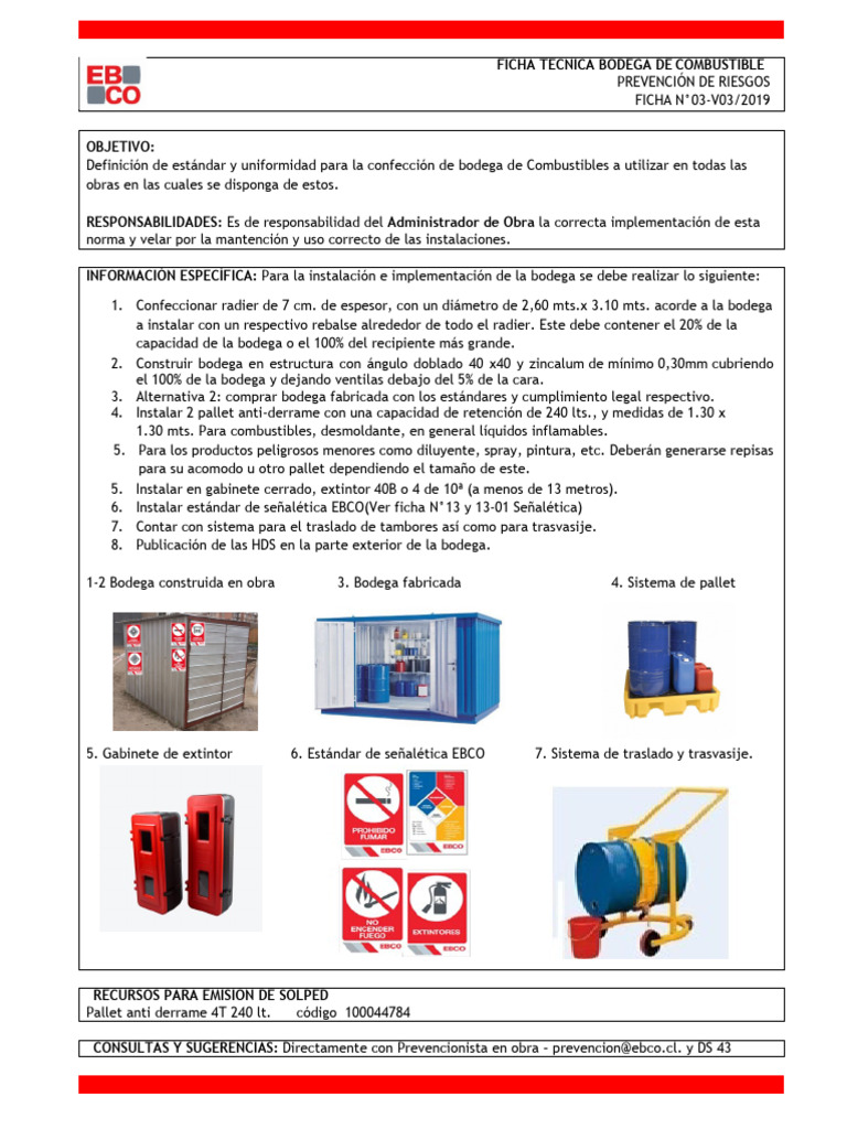 FICHA N° 03-04 V03 BODEGA DE COMBUSTIBLES | PDF