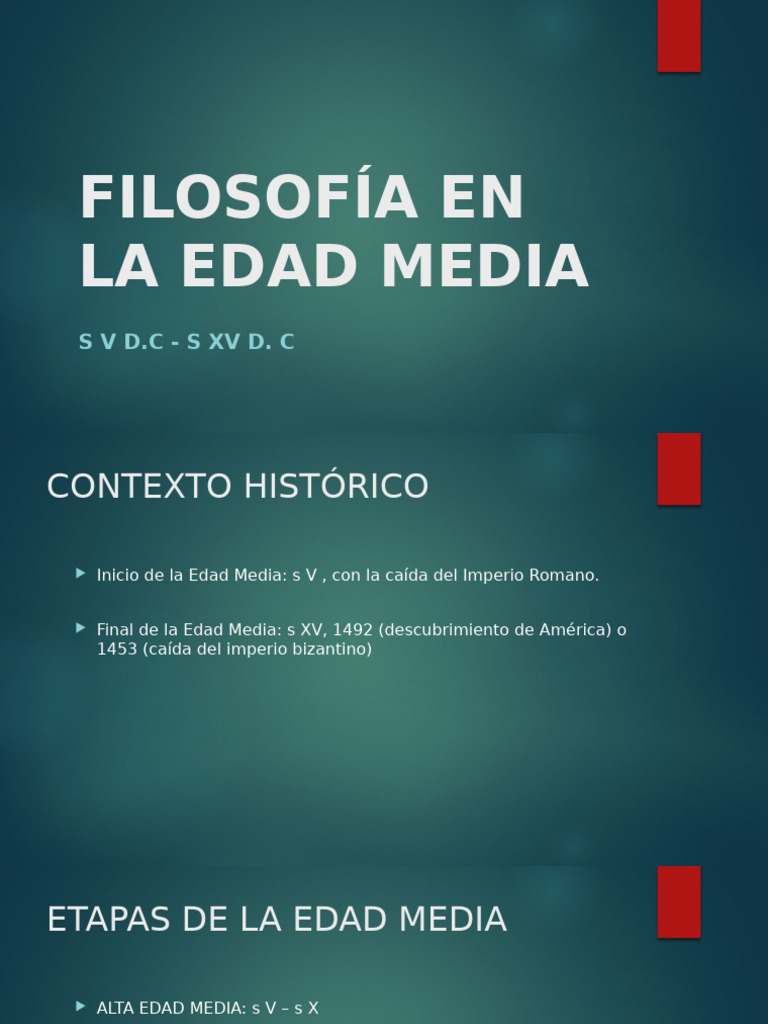 Contexto Filosófico Medieval | PDF | Edades medias | Feudalismo