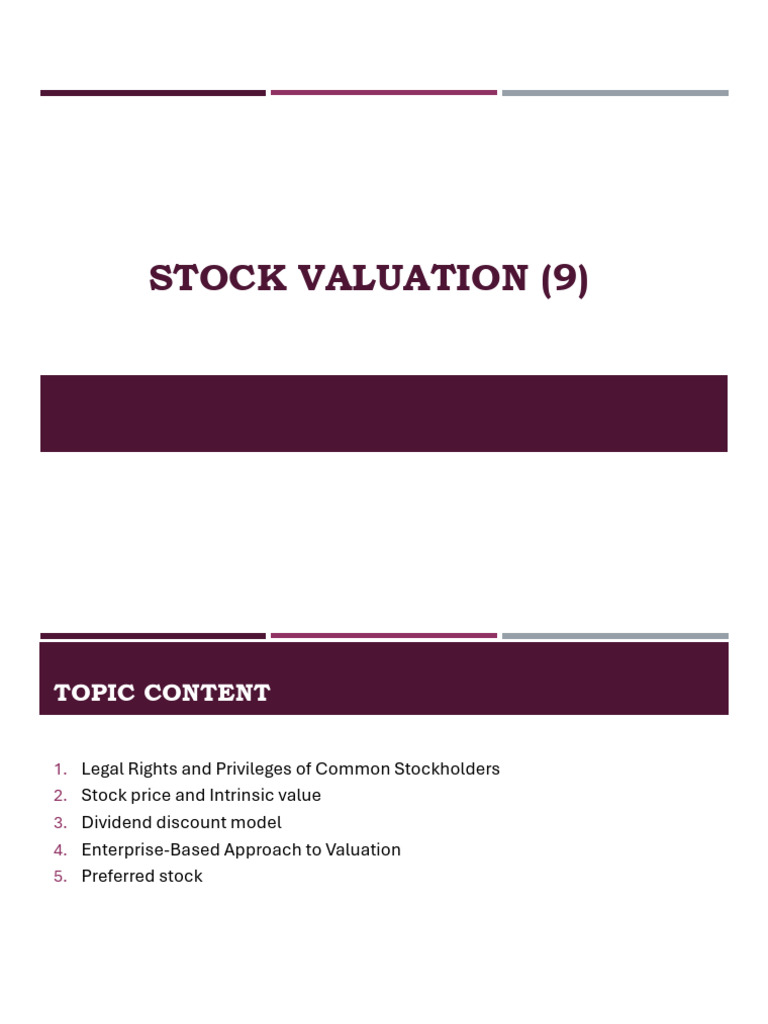 7 Stock Valuation (9) | PDF | Stocks | Dividend
