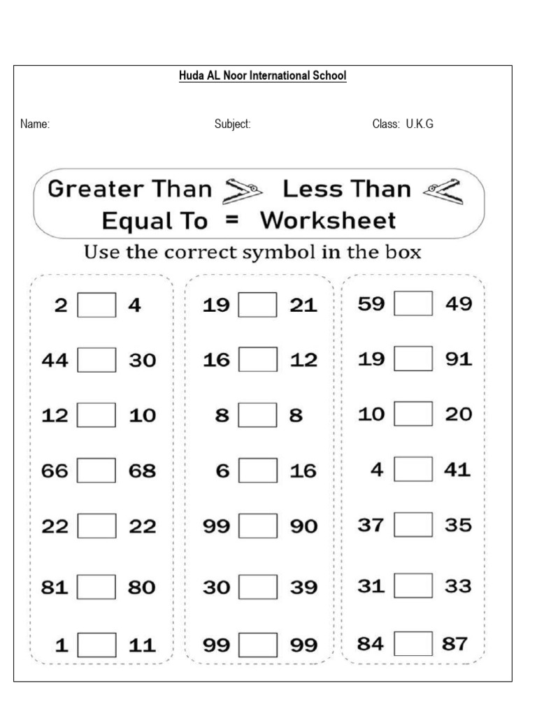 UKG Math HW | PDF