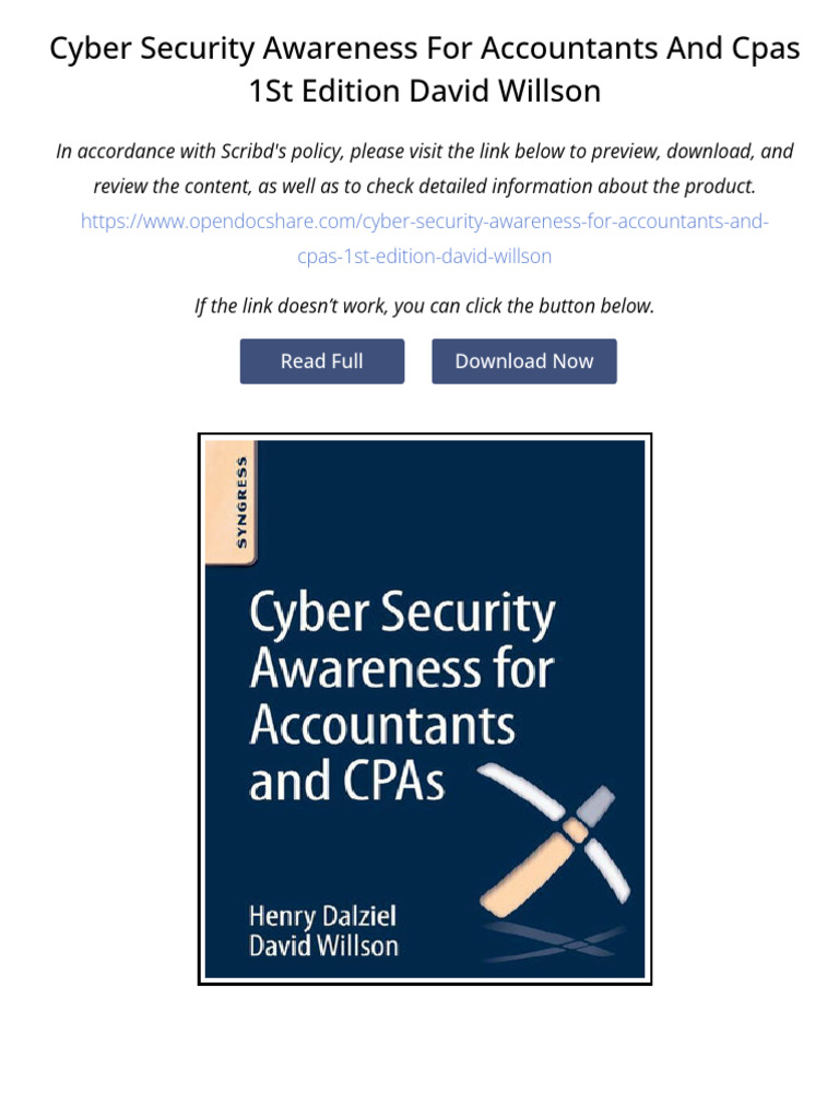 Cyber Security Awareness for Accountants and CPAs 1st Edition David ...