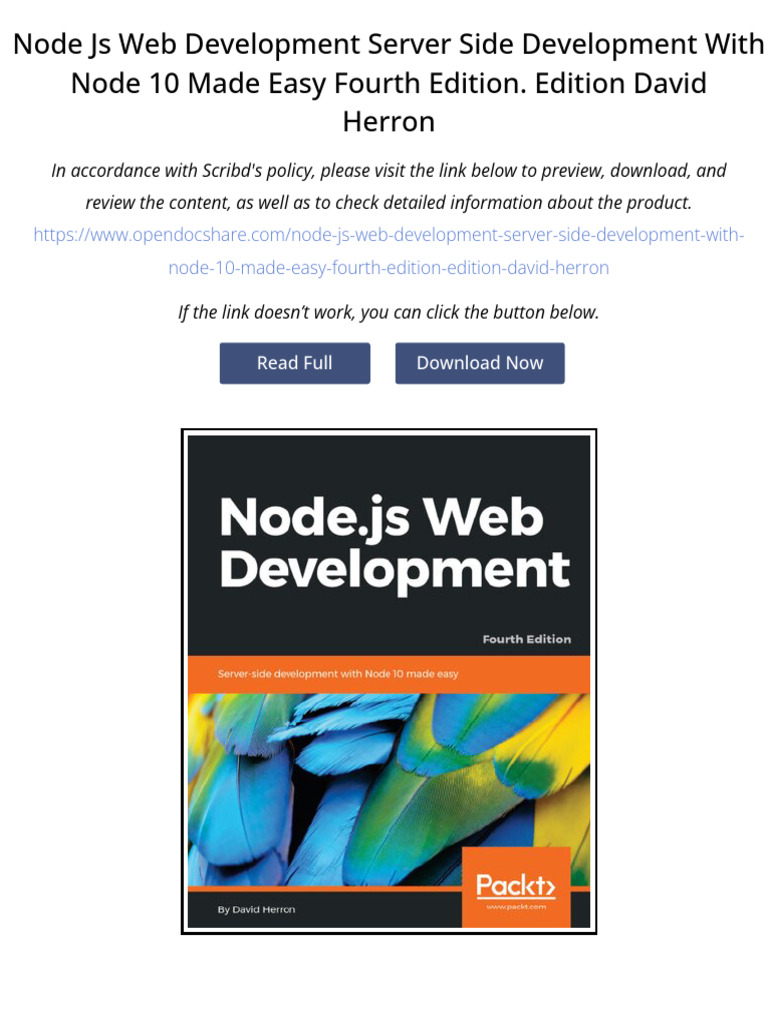 Node js web development server side development with Node 10 made easy Fourth Edition. Edition ...
