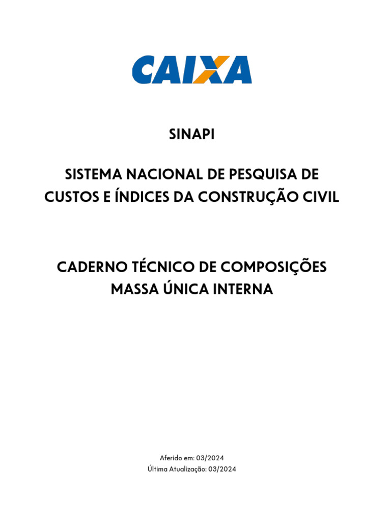 Sinapi Ct Massa Unica Interna | PDF | Argamassa (alvenaria) | União