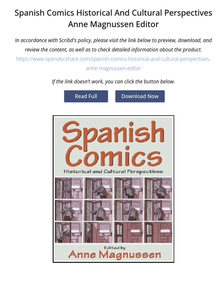 Spanish Comics Historical And Cultural Perspectives Anne Magnussen ...