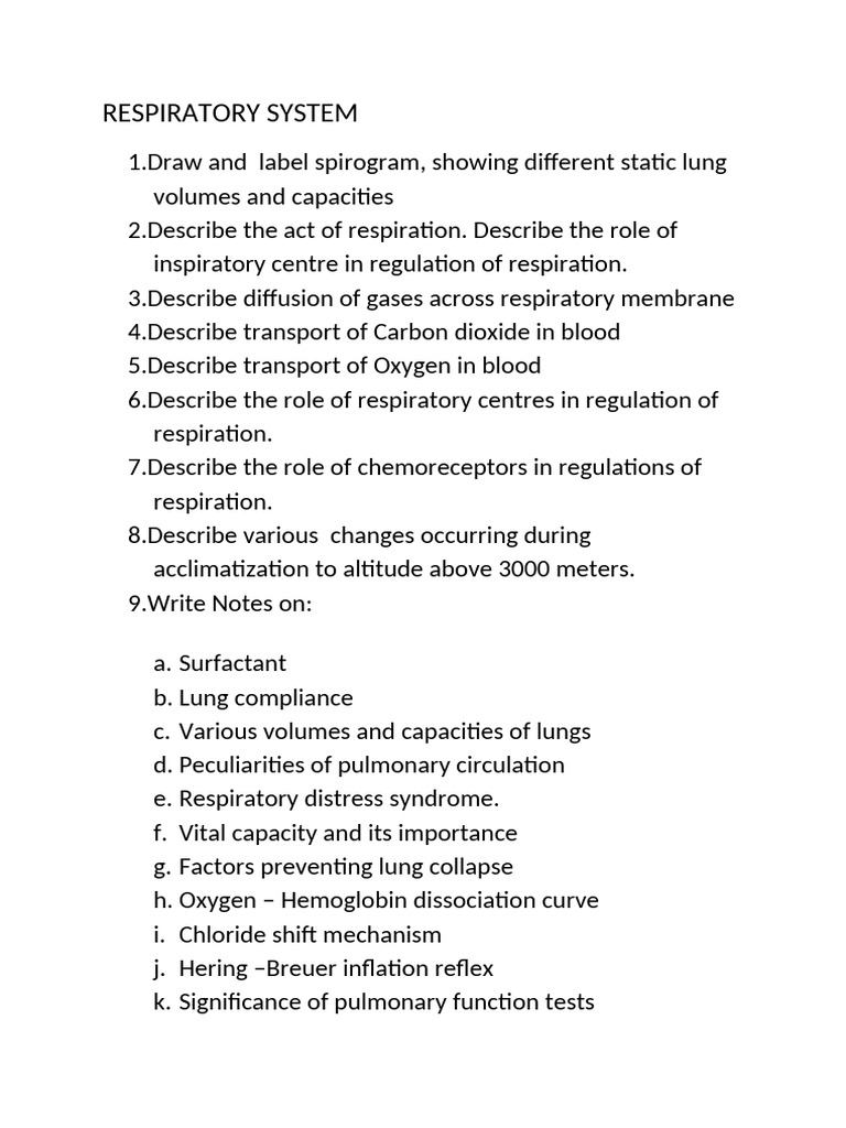 Comprehensive Guide to the Respiratory System | PDF
