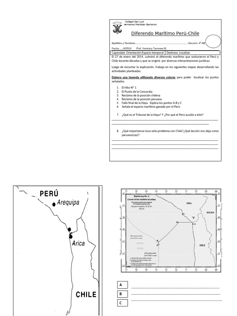 Mapa de La Haya Chile Peru | PDF