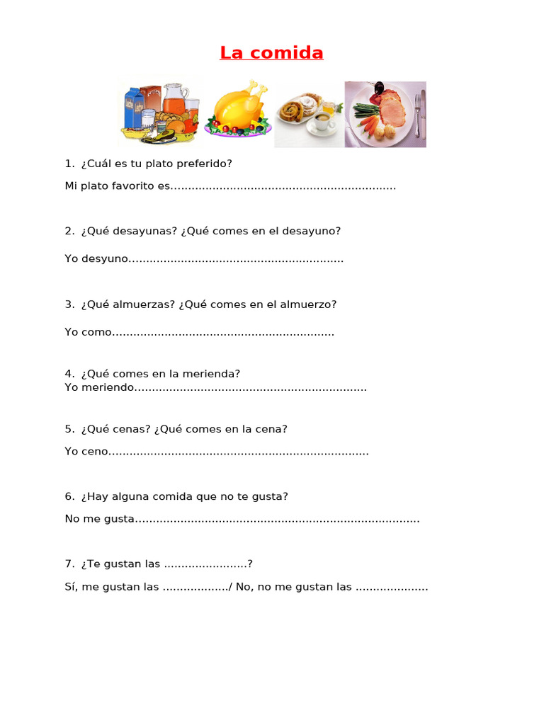 Mis Comidas Favoritas y Hábitos Alimenticios | PDF