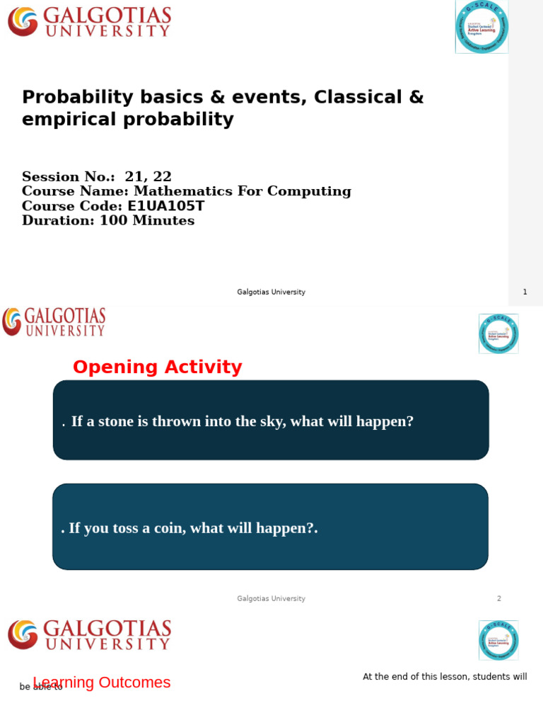 Probability Basics for Computing Students | PDF | Probability ...