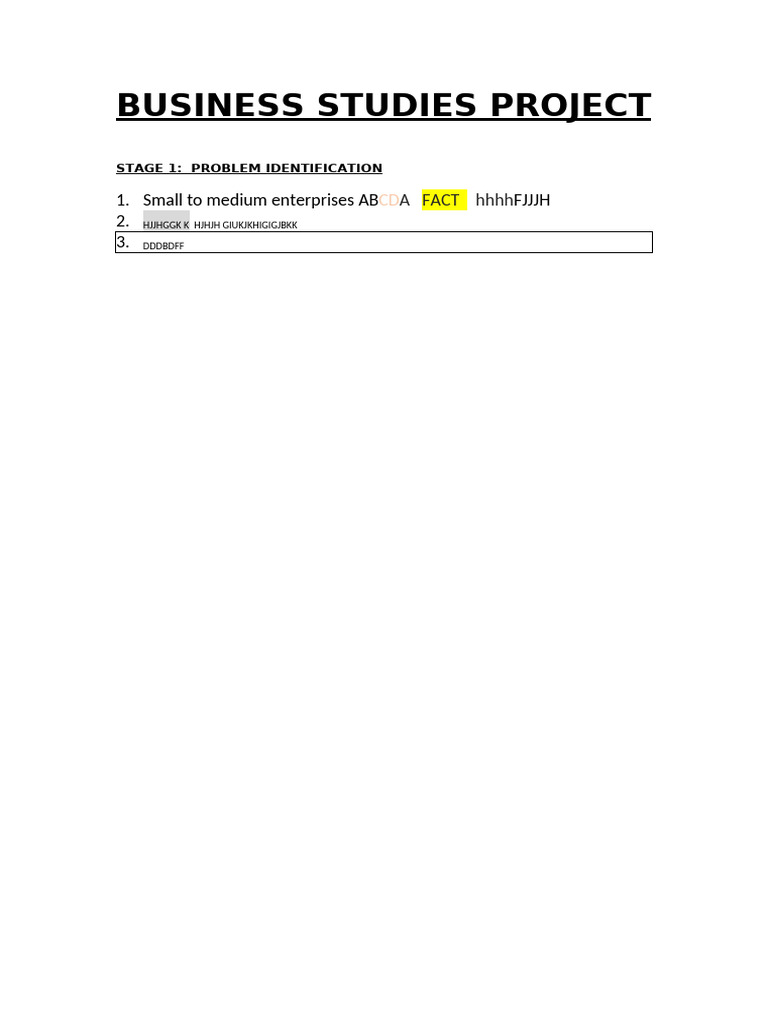 Business Studies Project Demo | PDF