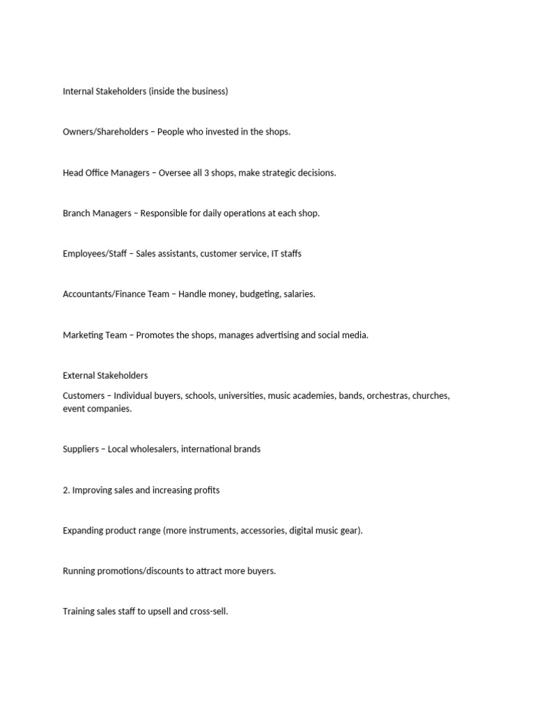 Internal Stakeholders | PDF