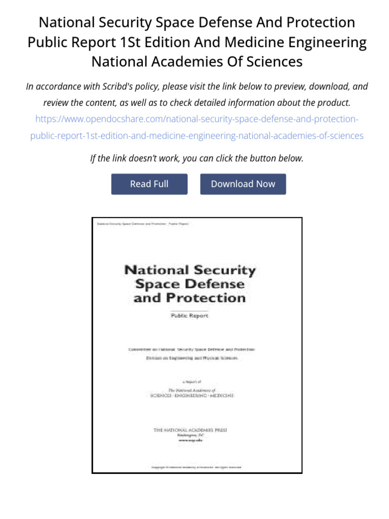 National Security Space Defense and Protection Public Report 1st ...