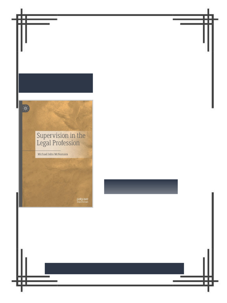 Supervision in the Legal Profession 1st ed. Edition Michael John ...