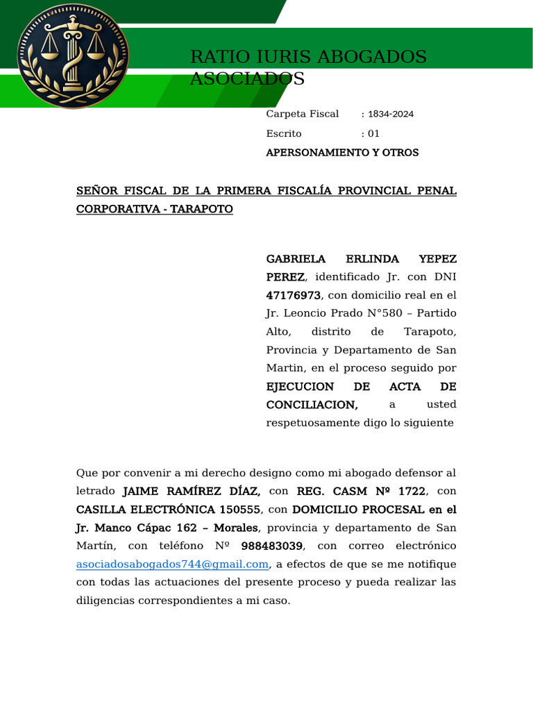 01. 01-11-2025 - Apersonamiento - Reyner Vargas | PDF | Justicia ...