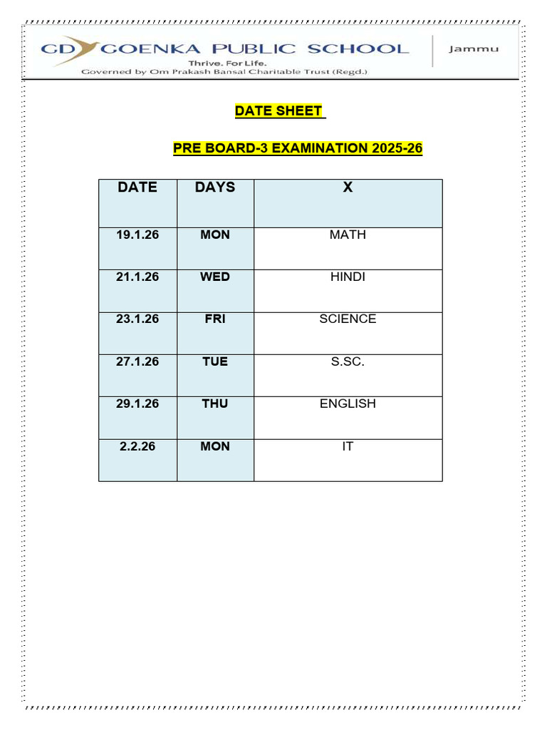 PB-3 DATE SHEET - X | PDF