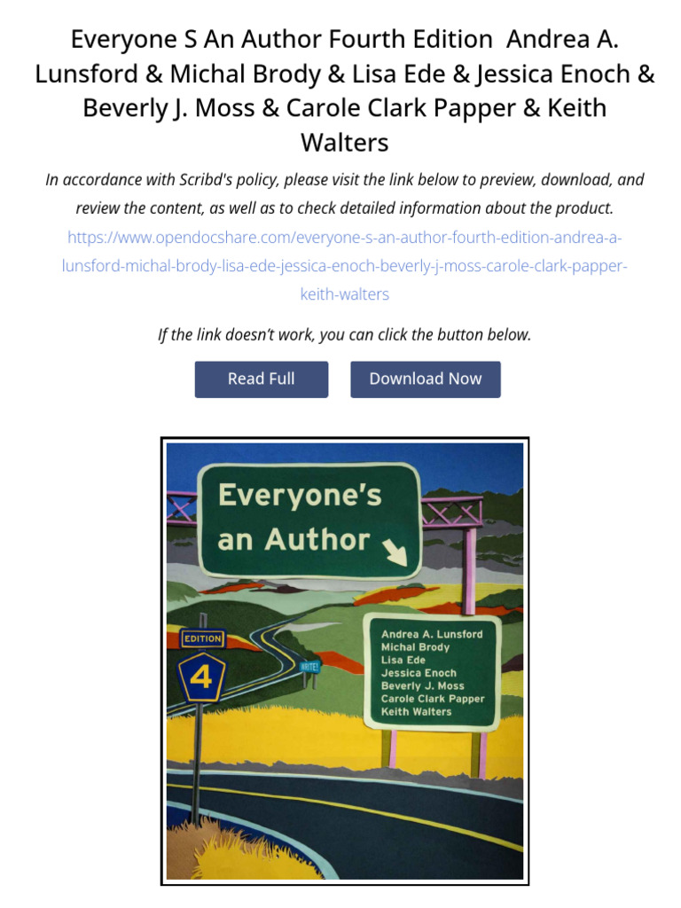 Everyone s an Author Fourth Edition Andrea A. Lunsford & Michal Brody ...