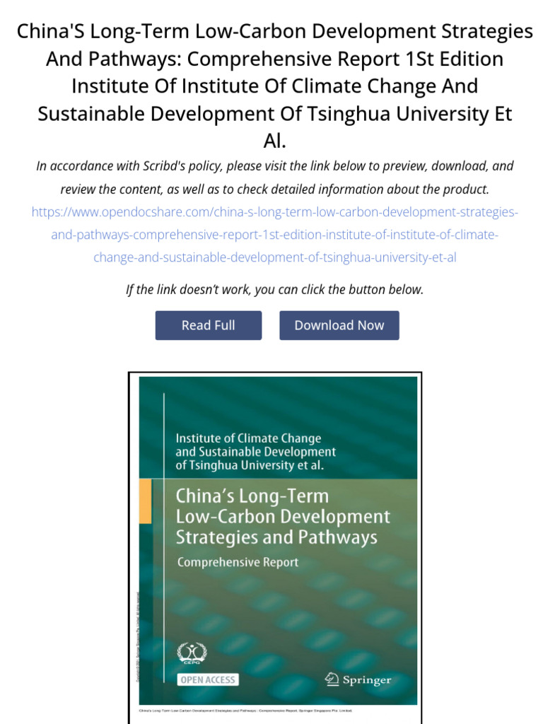 China's Long-Term Low-Carbon Development Strategies and Pathways ...