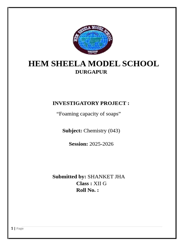 SHANKET CHEMISTRY INVESTIGATORY PROJECT | PDF | Solubility | Physical ...