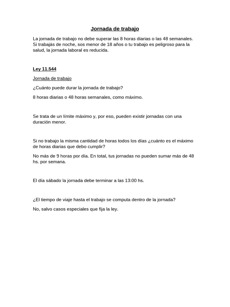 Jornada de trabajo | PDF | Tiempo de trabajo | Labor