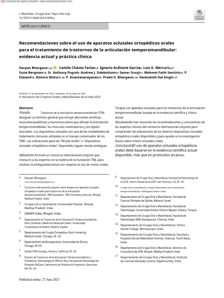 2023 Recommendations on the Use of Oral Orthotic Occlusal Appliance ...