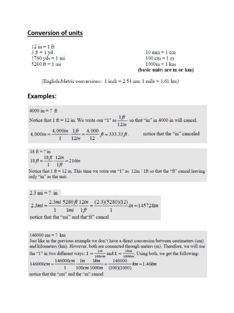 Unit Conversion and Dimensional Analysis | PDF
