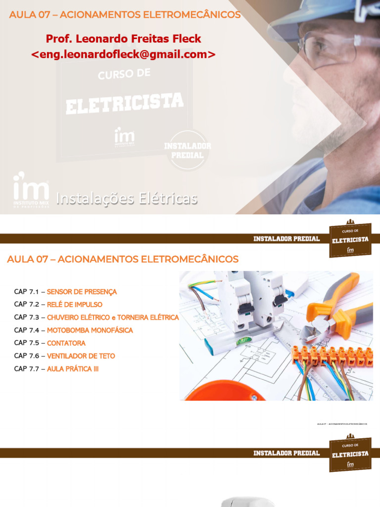 Aula 07 - Eletricista Predial VIP - Módulo ACIONAMENTOS ELETROMECÂNICOS ...