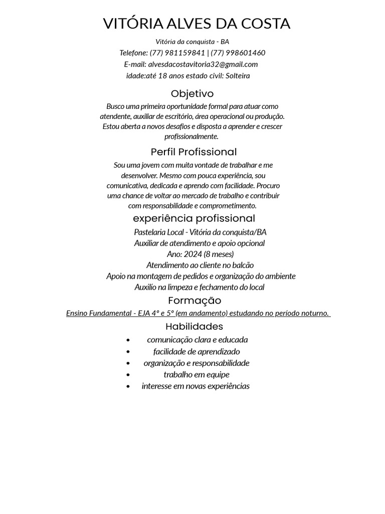 Vitória Alves Da Costa (A4) | PDF