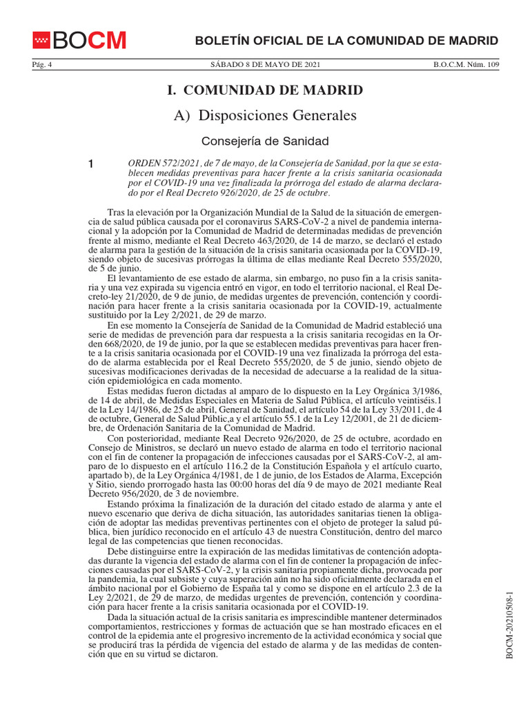 ORDEN 572_2021, 7 de mayo-2 | PDF | Adopción | Salud pública