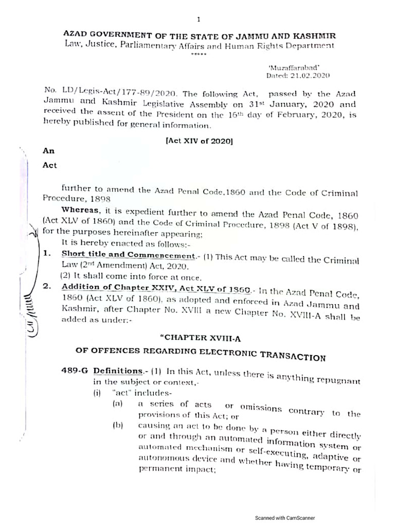 Cyber Law Chapter AJK | PDF