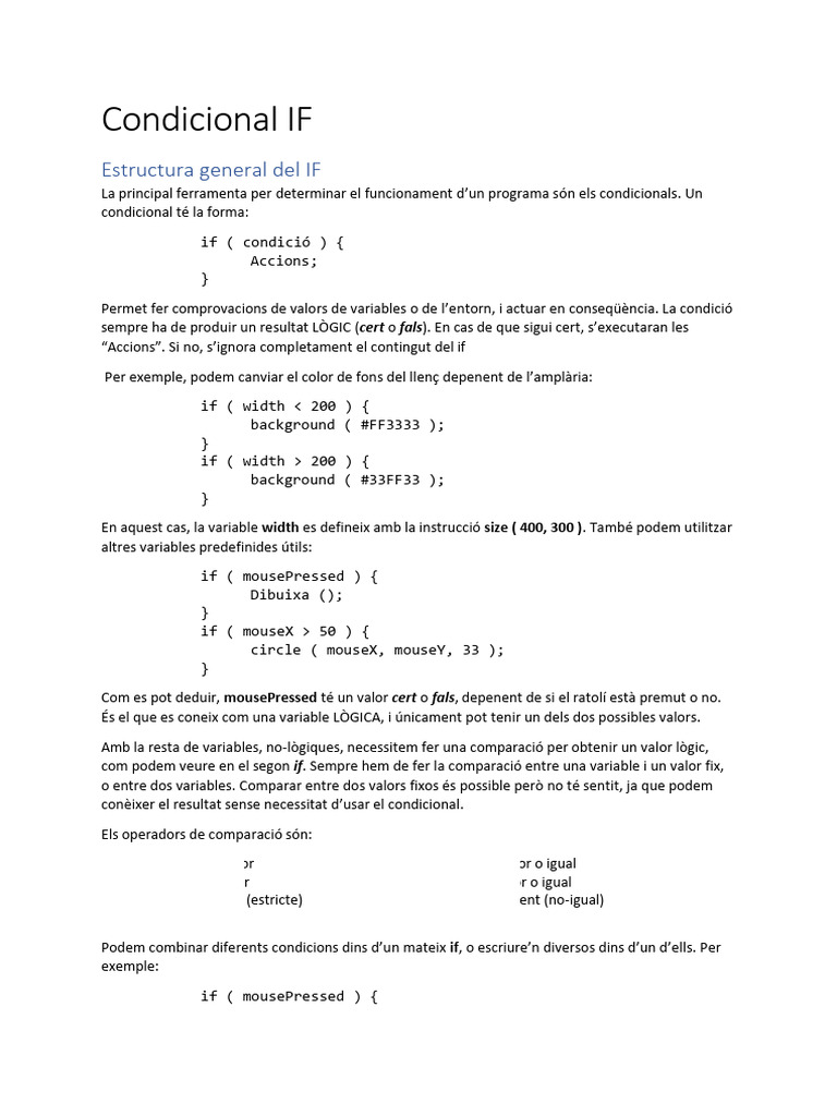 Condicional IF | PDF