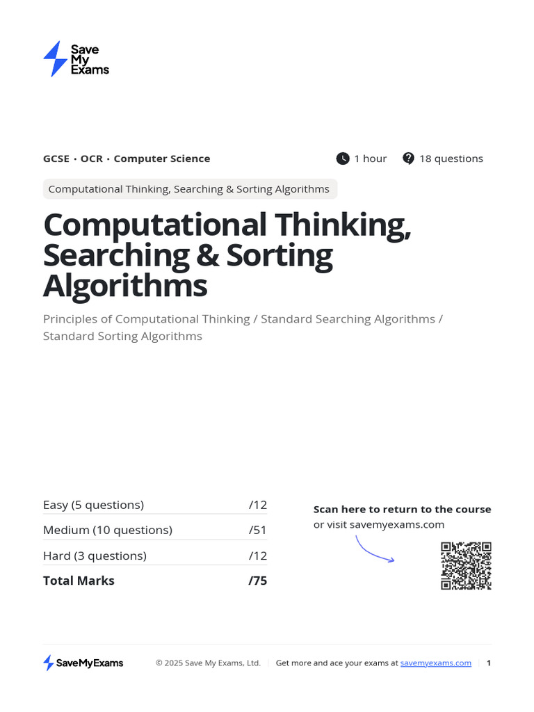 Computational Thinking Searching and Sorting Algorithms ...