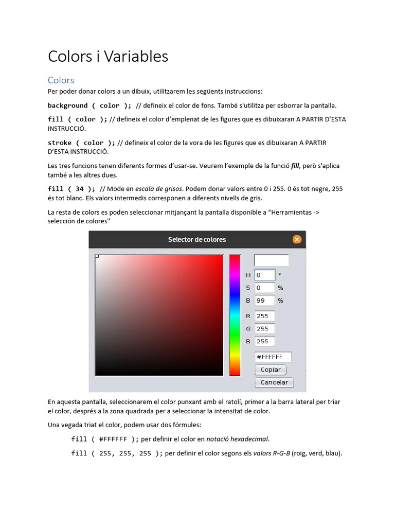 2a. Colors I Variables | PDF